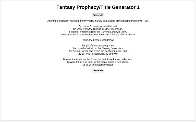 Fantasy Prophecy/Title Generator 1