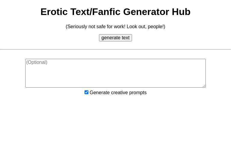 Erotic Text/Fanfic Generator Hub