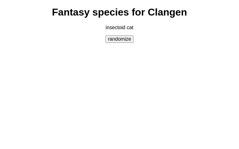 Fantasy species for Clangen ― Perchance Generator