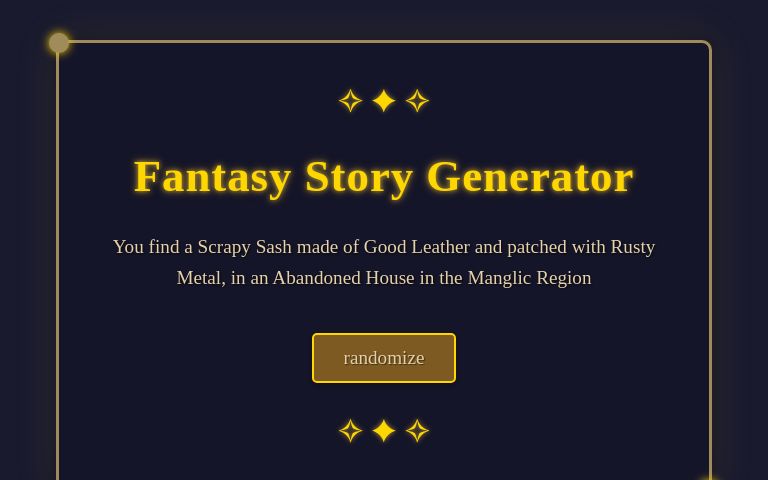 Fantasy Story Generator