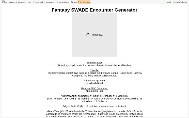 Fantasy SWADE Encounter Generator