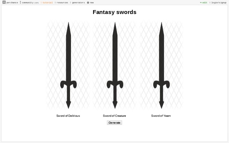 Fantasy swords ― Perchance Generator