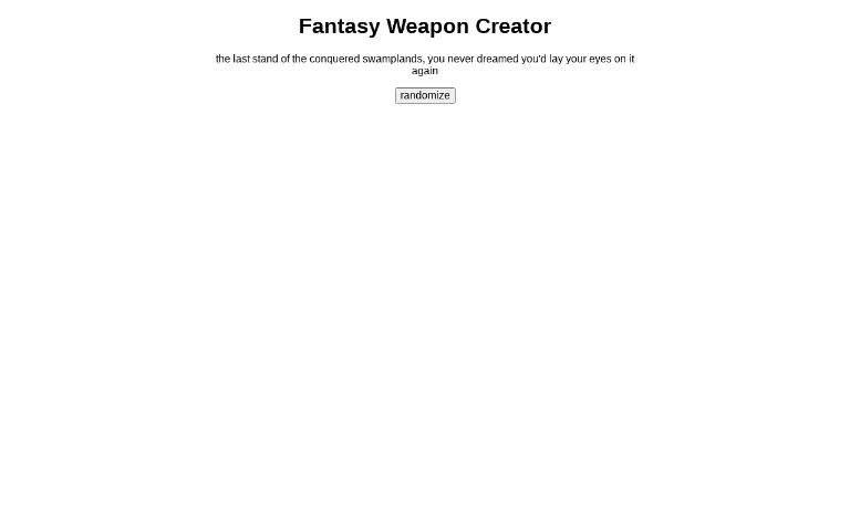 Fantasy Weapon Creator ― Perchance Generator