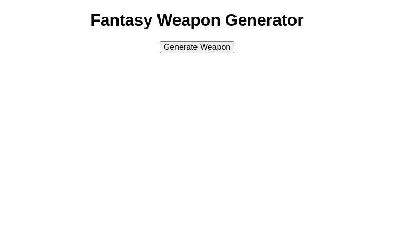 Fantasy Weapon Generator