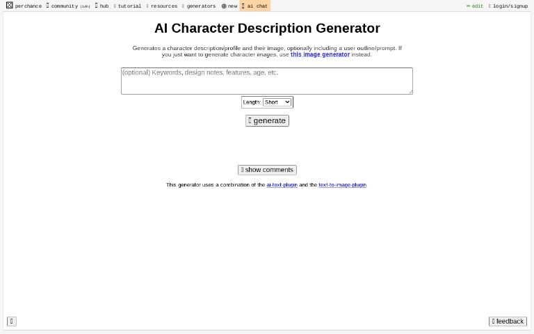 AI Character Description Generator (free, no sign-up, unlimited)