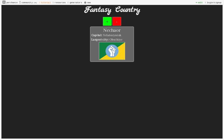 Fantasy Country ― Perchance Generator