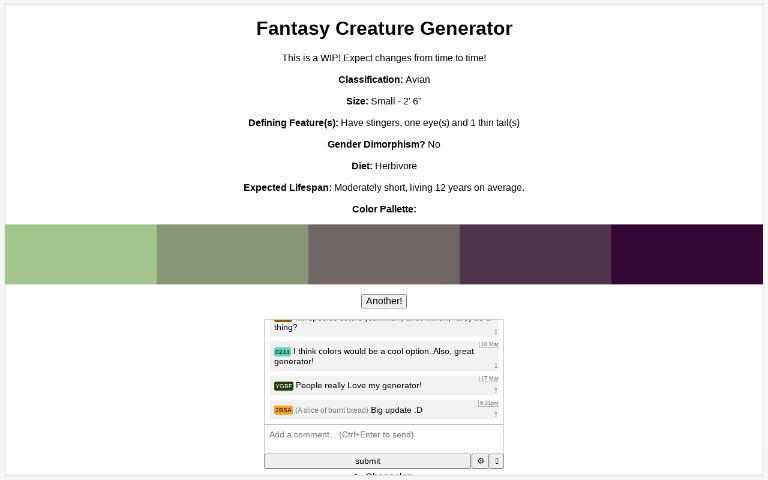 Fantasy Creature Generator
