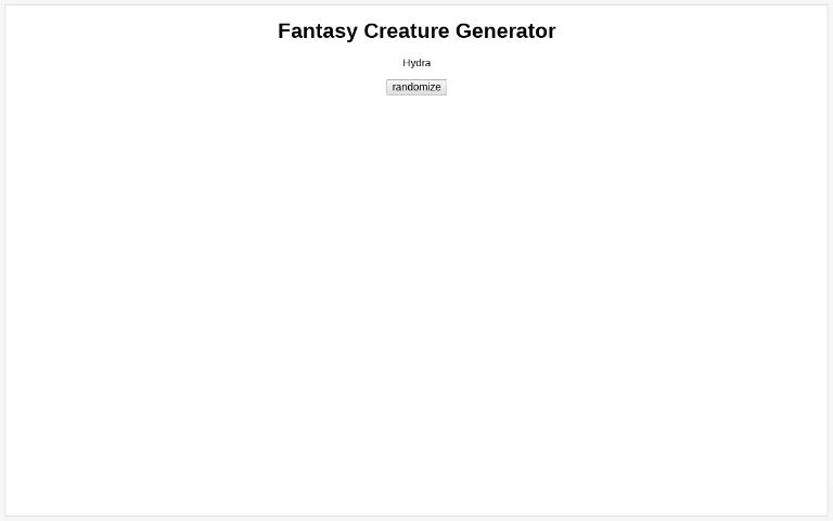 Fantasy Creature Generator