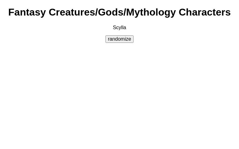 Fantasy Creatures/Gods/Mythology Characters ― Perchance Generator
