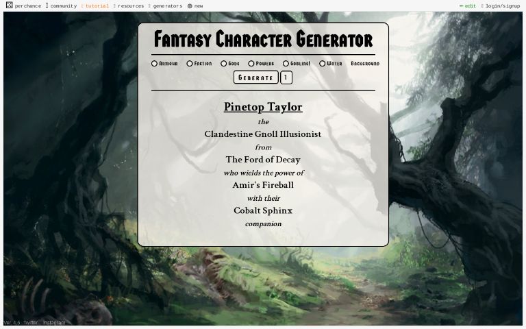 Fantasy Character Generator