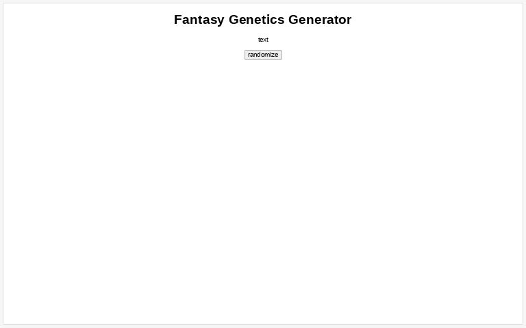 Fantasy Genetics Generator