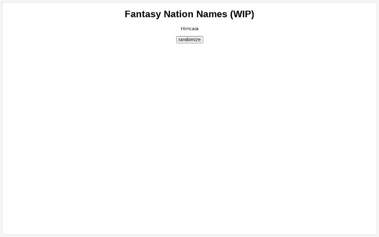 Fantasy Nation Names (WIP) ― Perchance Generator