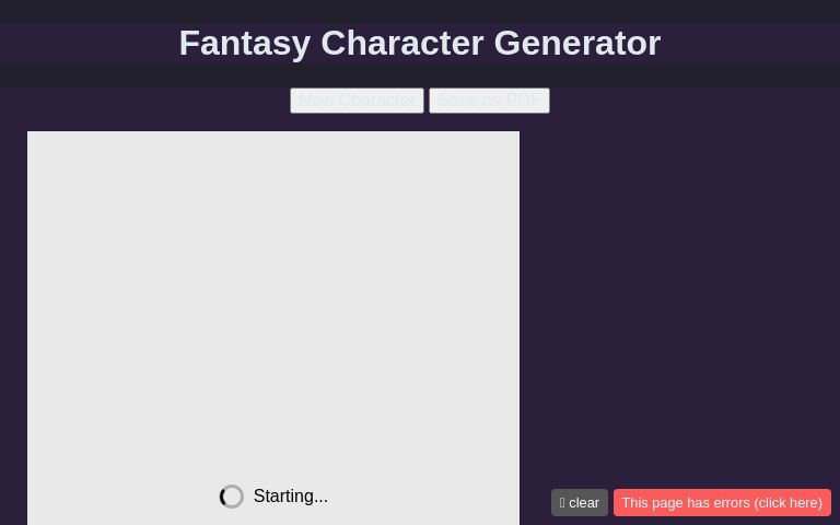 Fantasy Character Generator