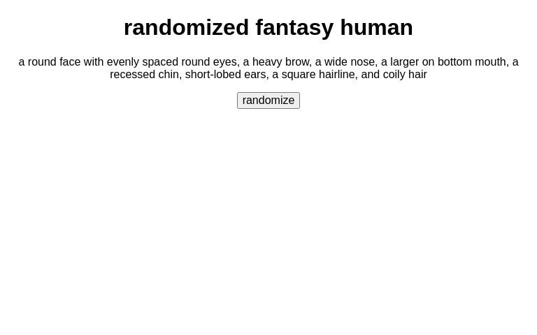 randomized fantasy human ― Perchance Generator