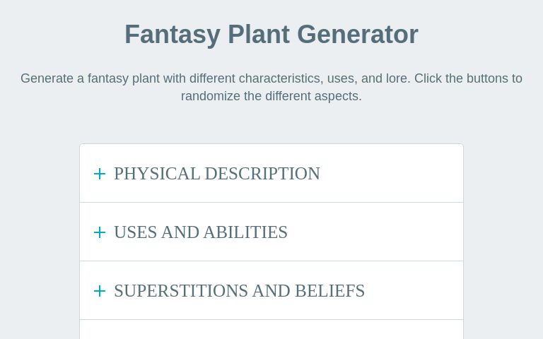 Fantasy Plant Generator