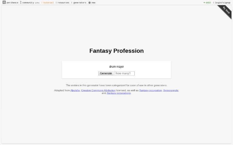 Fantasy Profession ― Perchance Generator