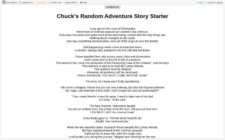 Chuck's Random Adventure Story Starter ― Perchance Generator