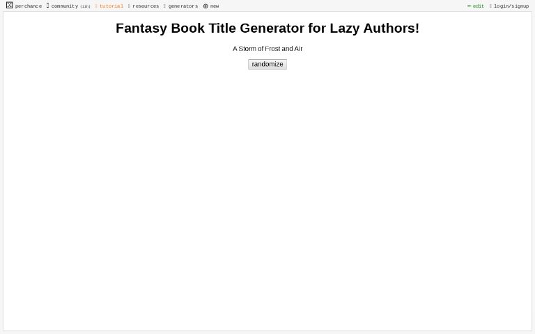 Fantasy Book Title Generator for Lazy Authors!