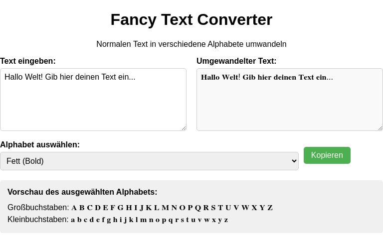 Fancy Text Converter ― Perchance Generator