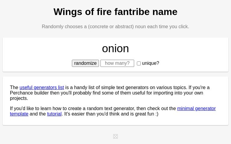 Wings of fire fantribe name ― Perchance Generator