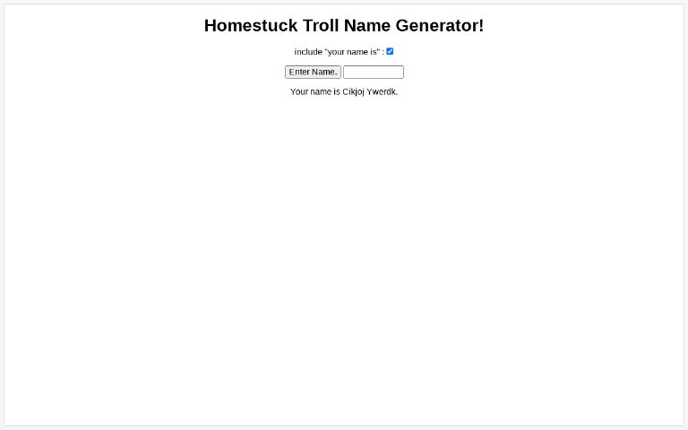 Homestuck Troll Name Generator!
