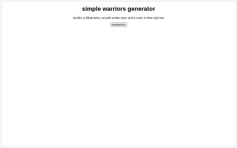 simple warriors generator