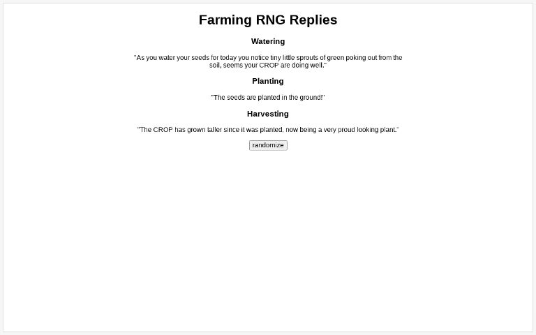Farming RNG Replies ― Perchance Generator