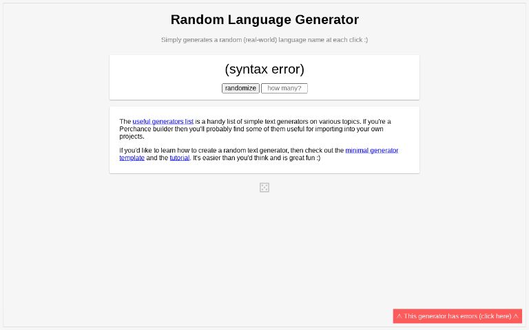 Random Language Generator