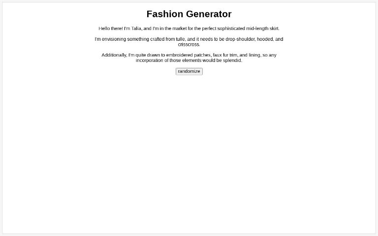 Fashion Generator