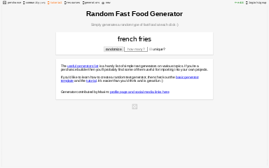 Random Fast Food Generator