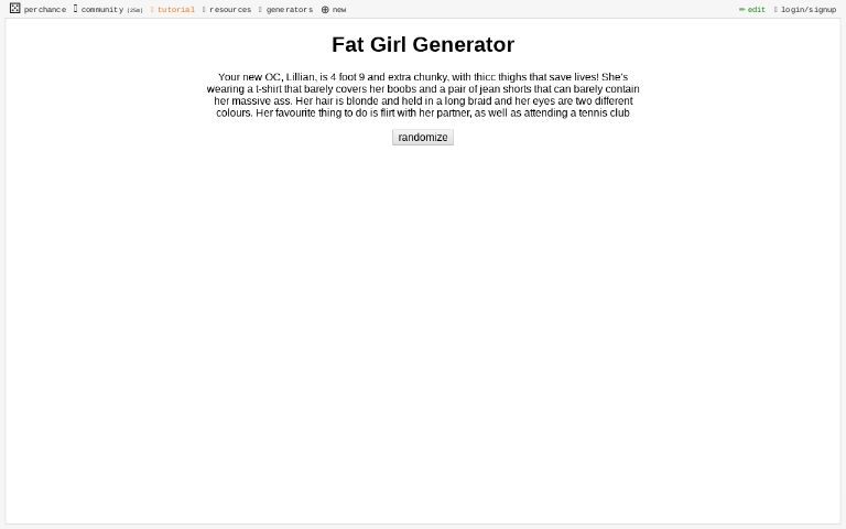 Fat Girl Generator