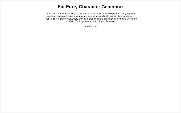 Fat Furry Character Generator