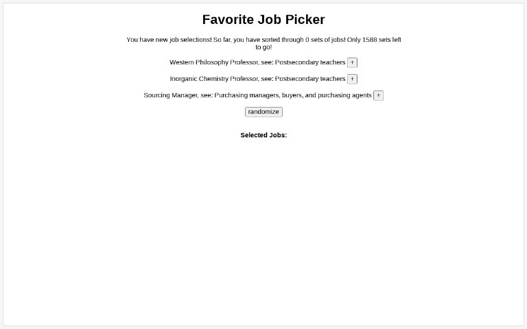 Favorite Job Picker ― Perchance Generator