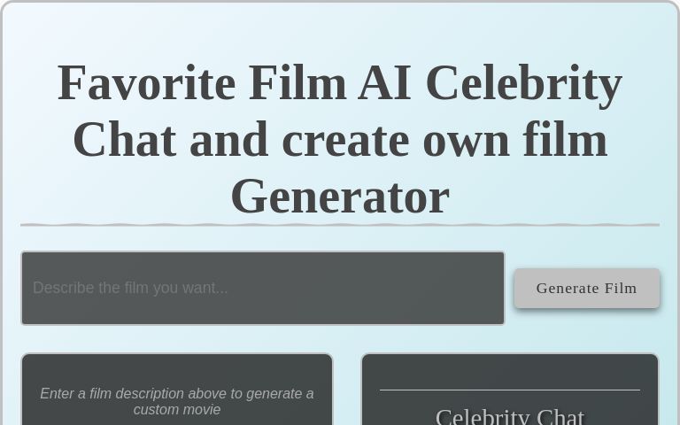 Favourite Film AI celebrity Chat