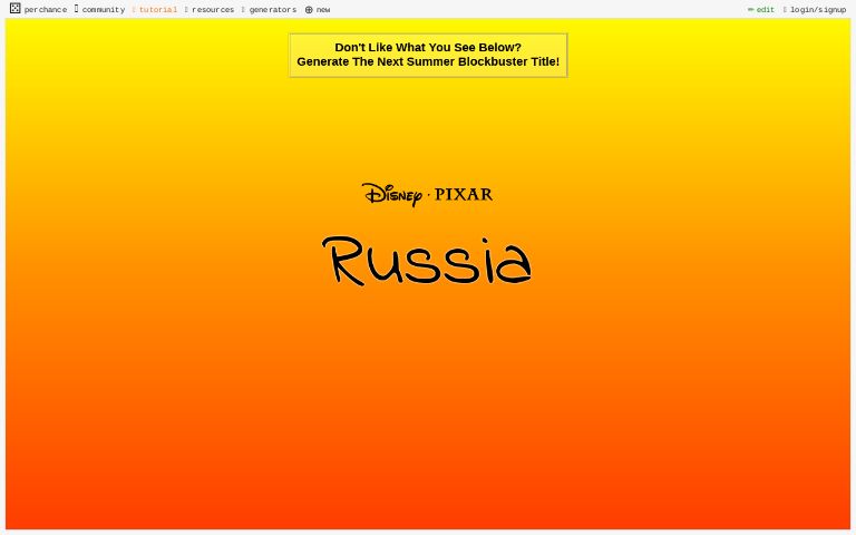 Disney Pixar Movie Titles ― Perchance Generator