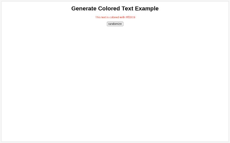 Generate Colored Text Example