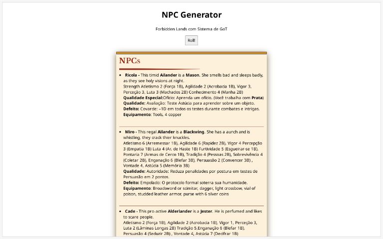 NPC Generator
