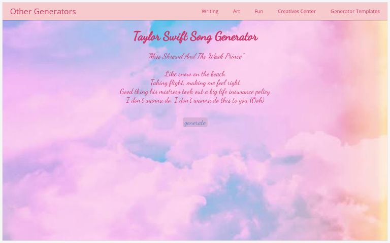 Taylor Swift Song Generator