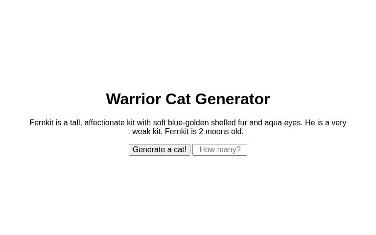 Warrior Cat Generator