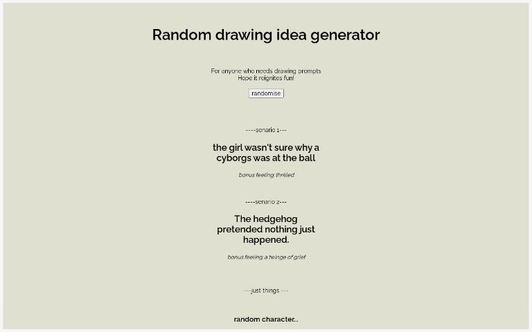 Random drawing idea generator