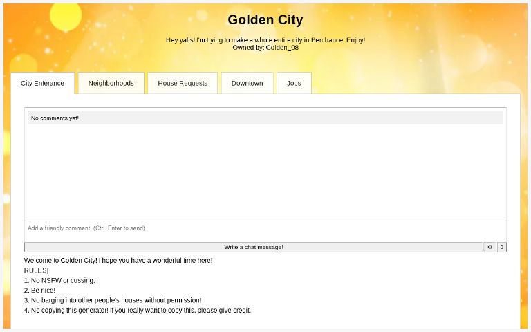 Golden City ― Perchance Generator