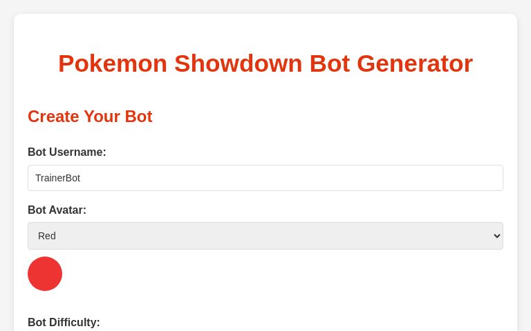 Pokemon Showdown Bot Generator