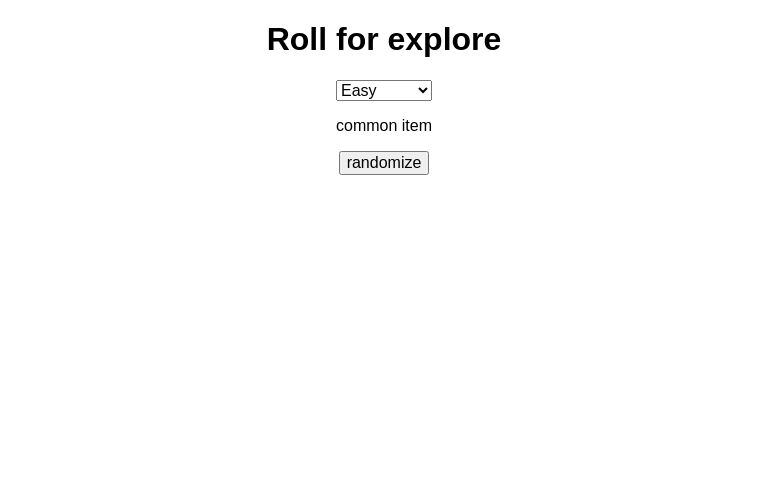 Roll for explore ― Perchance Generator