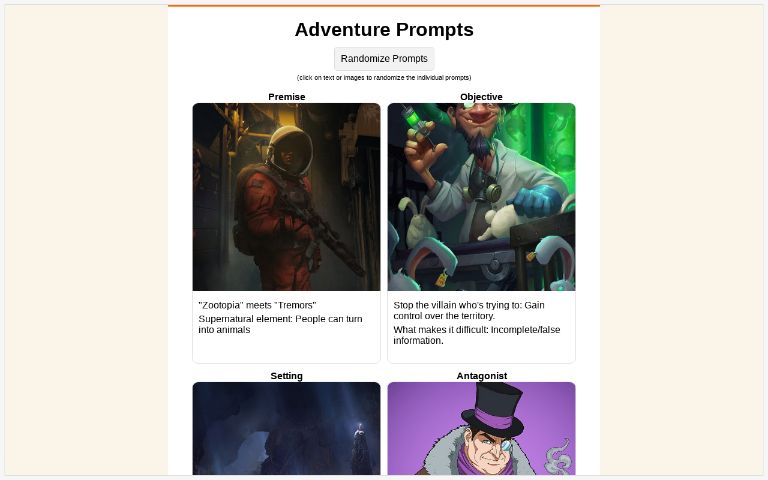 Adventure Prompts ― Perchance Generator