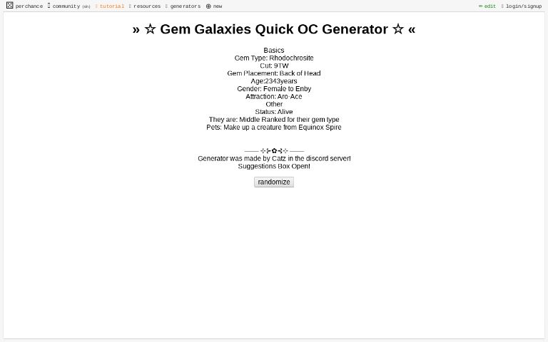 Gem Galaxies Quick OC Generator ☆ «