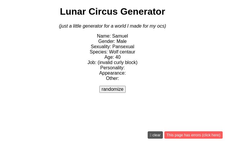 Lunar Circus Generator