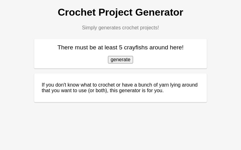 Crochet Project Generator