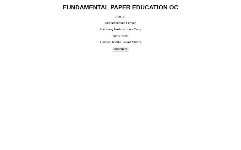 FUNDAMENTAL PAPER EDUCATION OC ― Perchance Generator