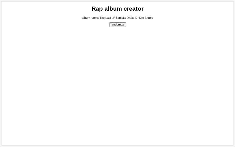 Rap album creator ― Perchance Generator
