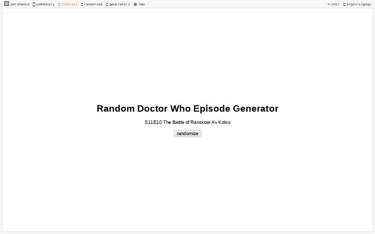 Random Doctor Who Episode Generator